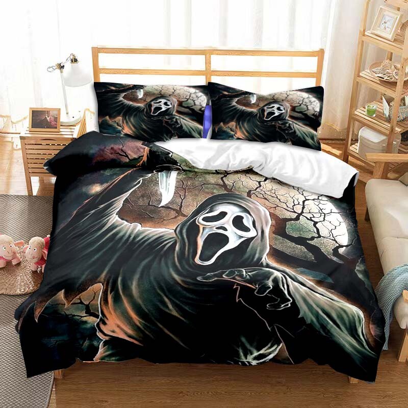 Scream Ghost Face Duvet Cover Pillowcase Single Double Queen Bedding ...