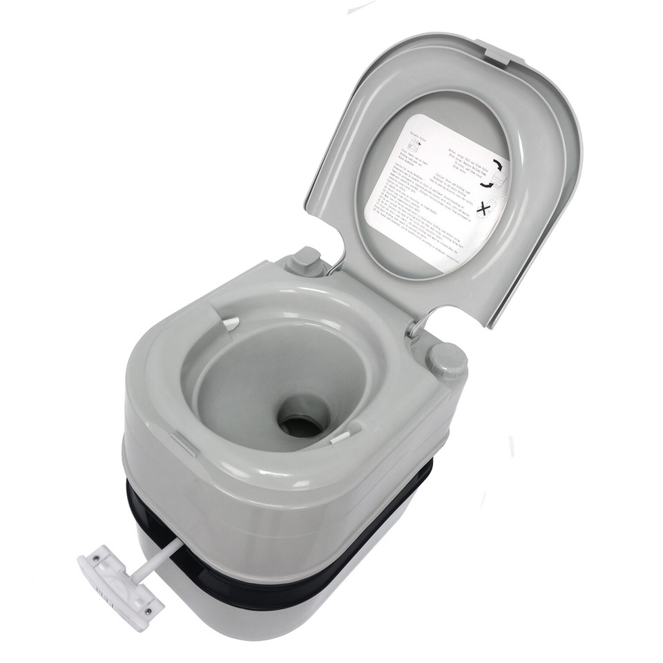 24L 6.3 Gallon Advanced Portable Toilet Flush Camping Travel Piston ...