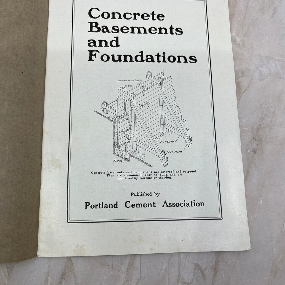Concrete Basements & Foundations Lehigh Portland Cement Co Booklet TJ9 | eBay