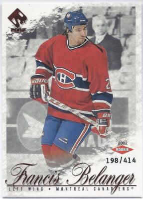 2001-02 Pacific Private Stock FRANCIS BELANGER Montreal Canadiens SP RC ...