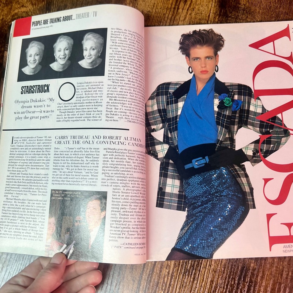 Vintage Vogue 80s July 1988 Magazine SUSAN MINER Photography BY RICHARD ...