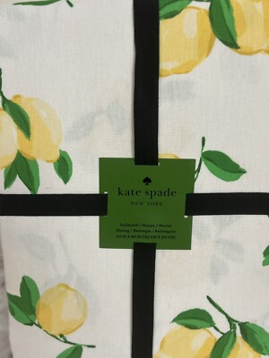 Kate Spade New York Lemon Tablecloth, 60" x 84" Oblong, 100% Cotton | eBay