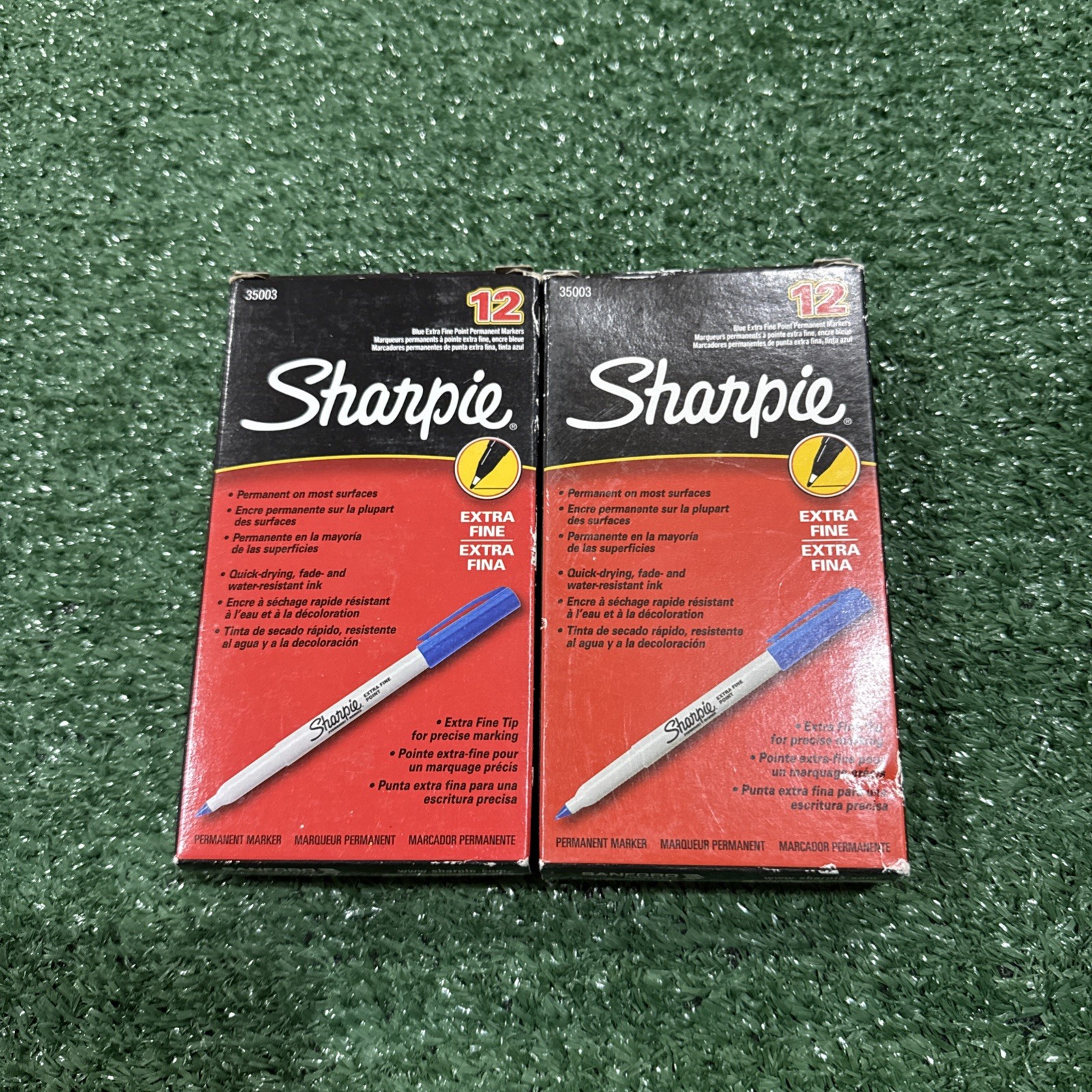 Lot Of 2 Sharpie Extra Fine 12 Pack Blue Permanent Marker 2 Missing, 22 ...
