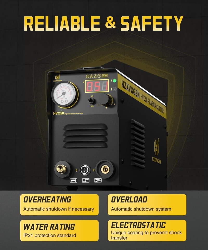 110/220V 55A Non Touch Pilot Arc Plasma Cutters Digital Display IGBT ...