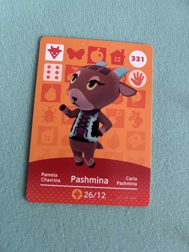 Carte Amiibo Animal Crossing 331 Pashmina | eBay