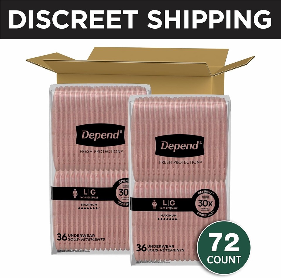 Depend Fresh Protection Adult Diapers, Incontinence & Postpartum Large ...