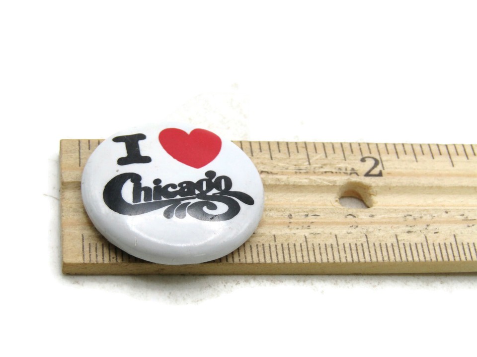 I Heart Chicago Lettered Pin White Background Missing Pin Tack | eBay
