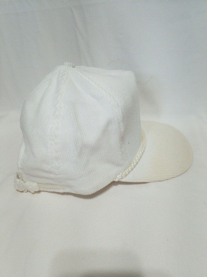 Vintage White Corduroy Trucker Rope Hat KODIAK Racing Bear Adjustable ...