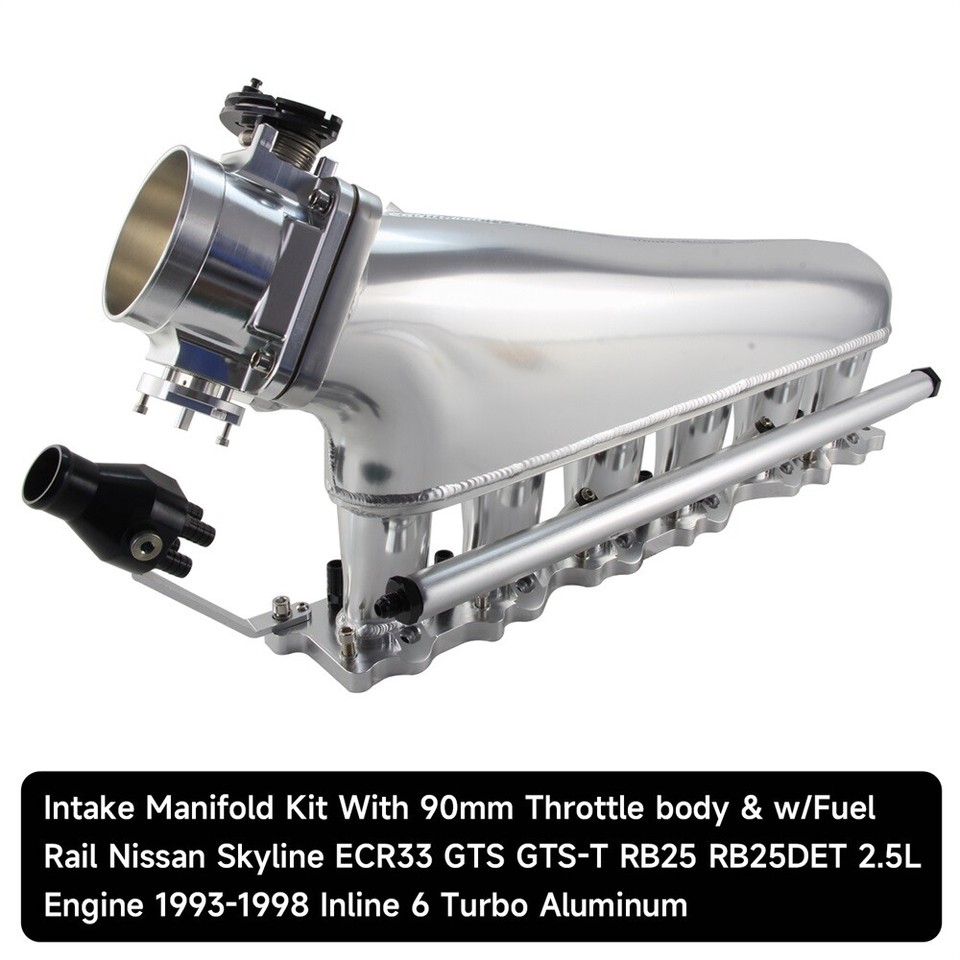Intake Manifold Fuel Rail 90mm Throttle Body For Skyline RB25DET R33 ...