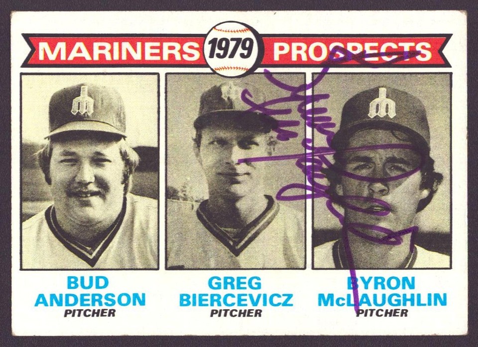 BYRON McLAUGHLIN 1979 Topps #712 AUTOGRAPH PSA/DNA MARINERS Auto Signed ...