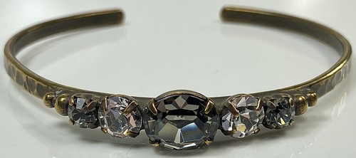 SORRELLI GOLDTONE MULTICOLOR CRYSTAL ADJUSTABLE CUFF BRACELET (K119) | eBay