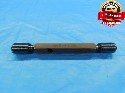.490 32 NS SET THREAD PLUG GAGE .49 .4900 GO NO GO P.D.'S = .4697 ...