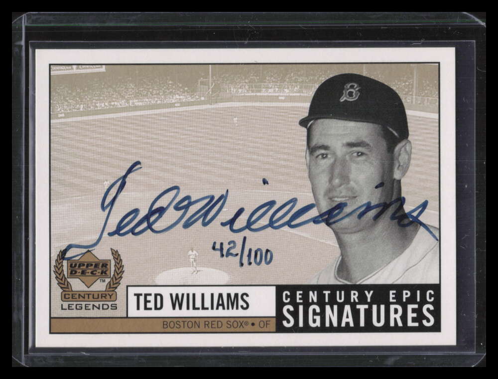 Ted Williams Autographed Signed 1999 UDA Century Legends Epic ...