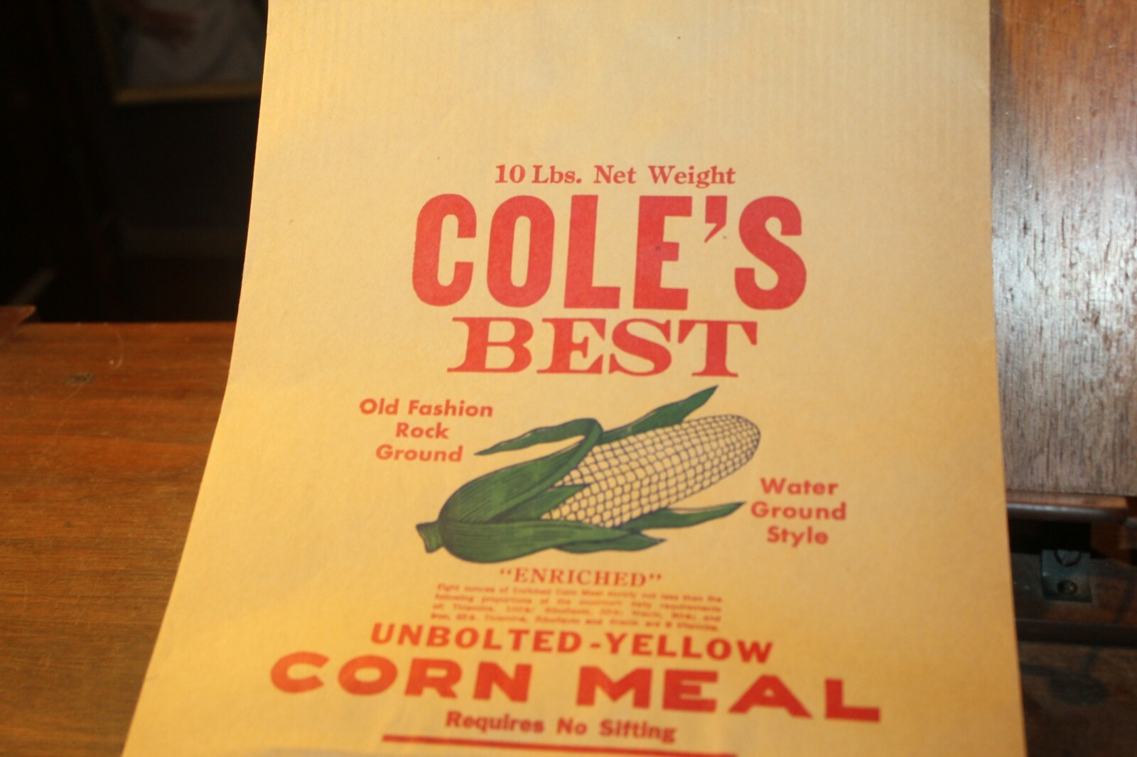 Vintage Cole's Best Corn Meal Bag EMPTY 10 LB | eBay