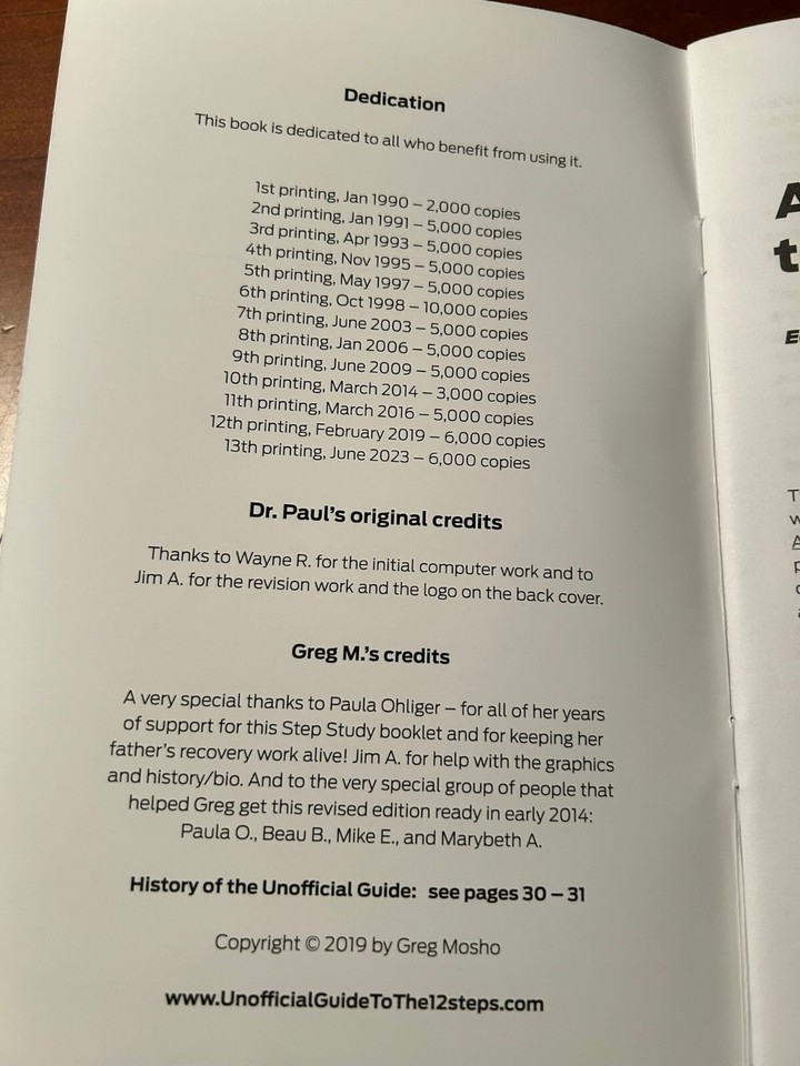 An Unofficial Guide To The Twelve Steps - Dr. Paul O. - 12 Steps AA ...