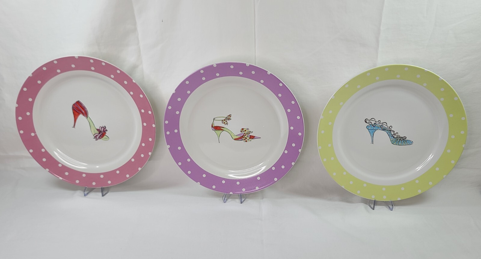 ROSANNA LUNCHEON PLATES HIGH HEEL PARTY SHOES POLKA DOT RIMS - SET OF 3 ...