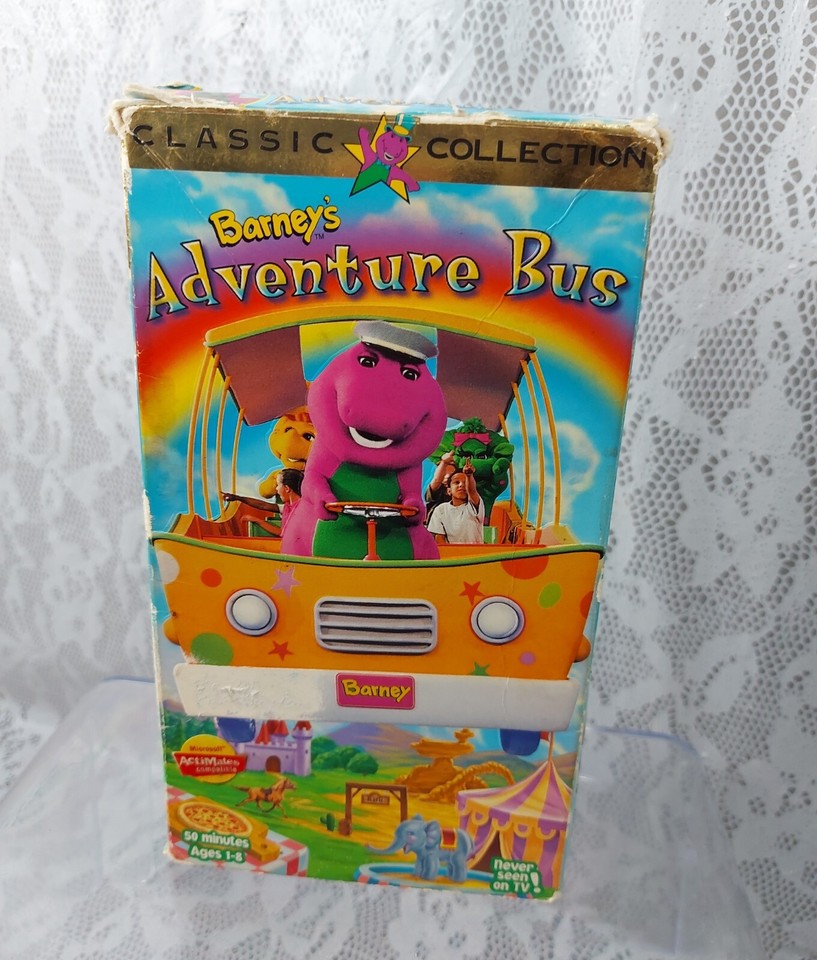 Barneys Adventure Bus VHS Video Tape Dino Purple Dinosaur Show ...