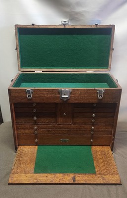 Vintage H. Gerstner Sons 11 Drawers Oak Wood Machinist Chest Tool Box ...