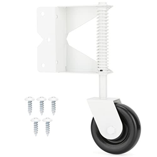 Spring Loaded Heavy Duty Gate Caster, 4-Inch, 220 Lbs Capacity, White ...