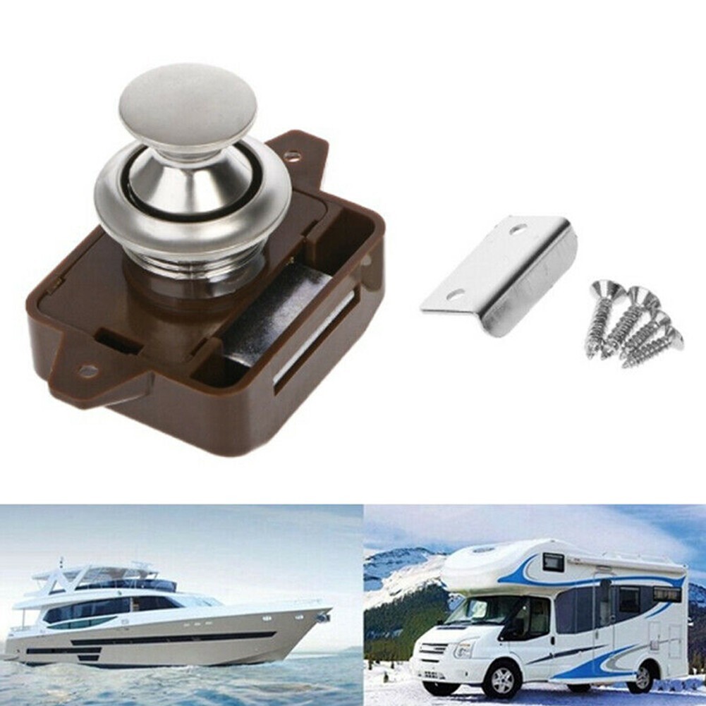 Push Button Catch Lock Cupboard Door Motorhome Cabinet Camper Caravan ...