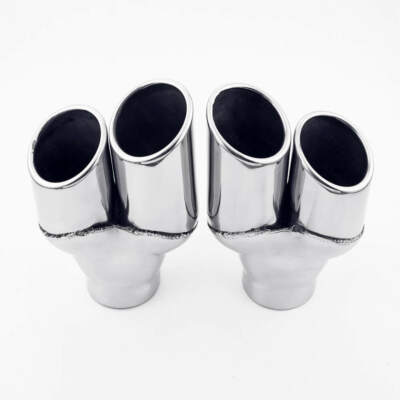 Stainless Steel Exhaust Tips 3" Inlet Quad 3" Out Rolled Slant ...