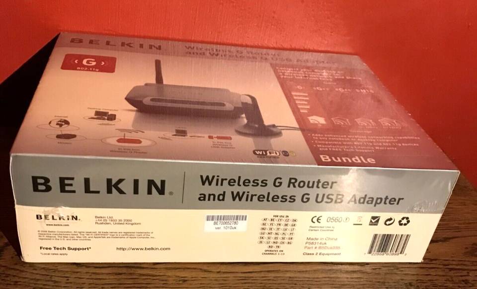 BELKIN WIRELESS G ROUTER AND WIRELESS G USB ADAPTER BUNDLE 802.11g NEW ...