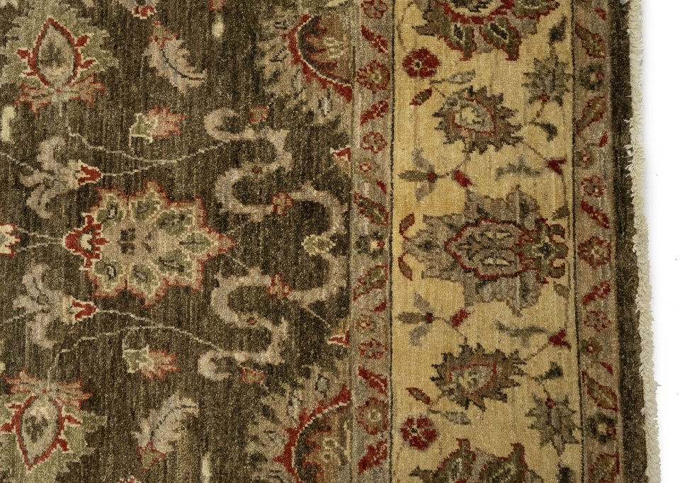 Handspun Wool Floral Peshawar Oriental Rug Muted Pakistan Decor Carpet ...