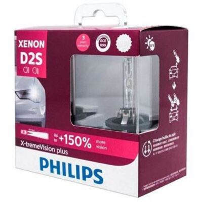 2 x PHILIPS D2S GEN 2 X-treme Vision + 150 % Xenon HID Headlight Bulb ...