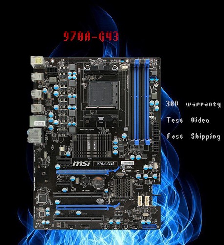 FOR MSI 970A-G43 Motherboard MS-7693, Socket AM3+, AMD 970 Chipset ...
