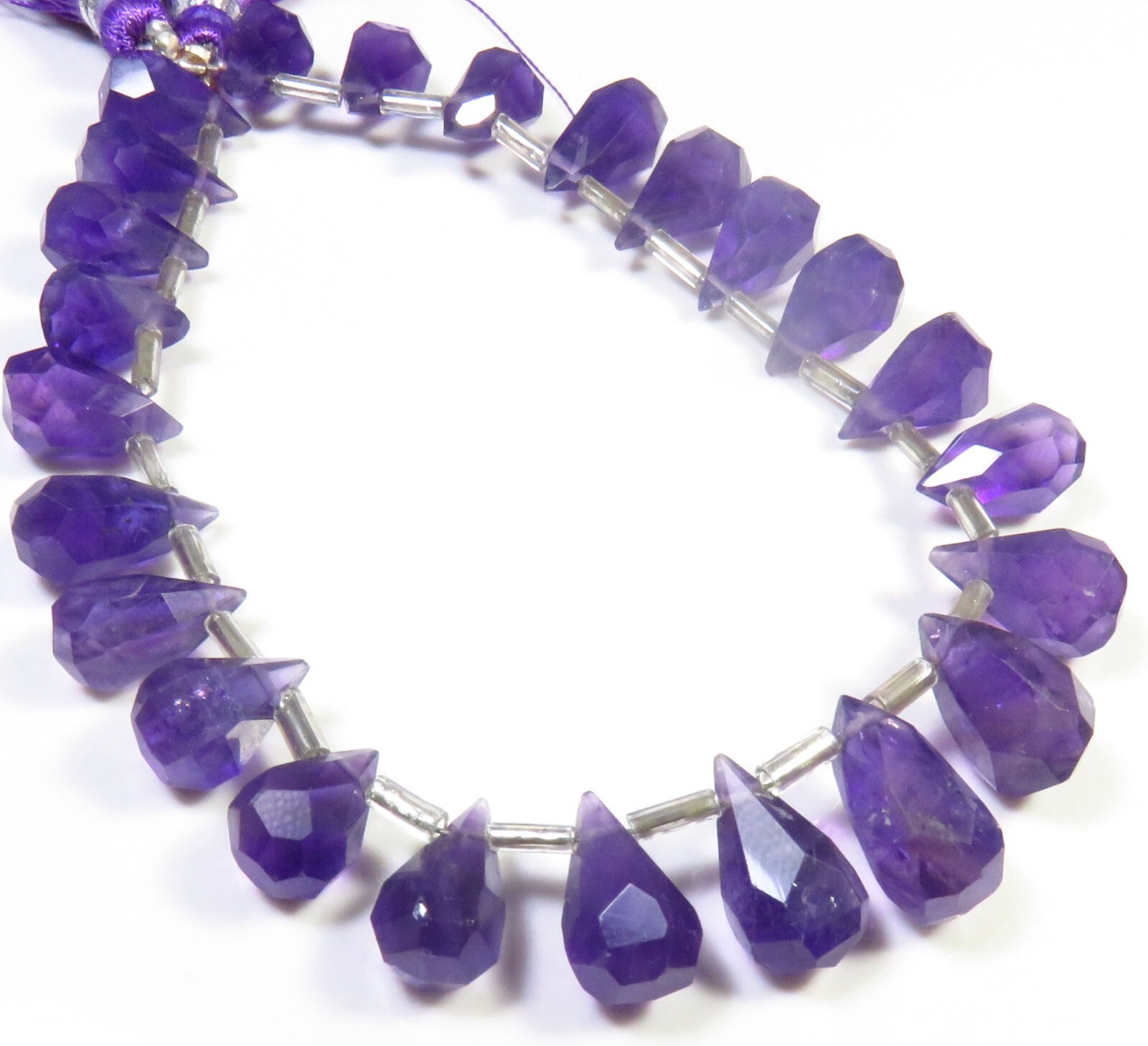 Natural Purple Amethyst Nugget Teardrop Faceted Gemstone Beads 10-14 mm ...