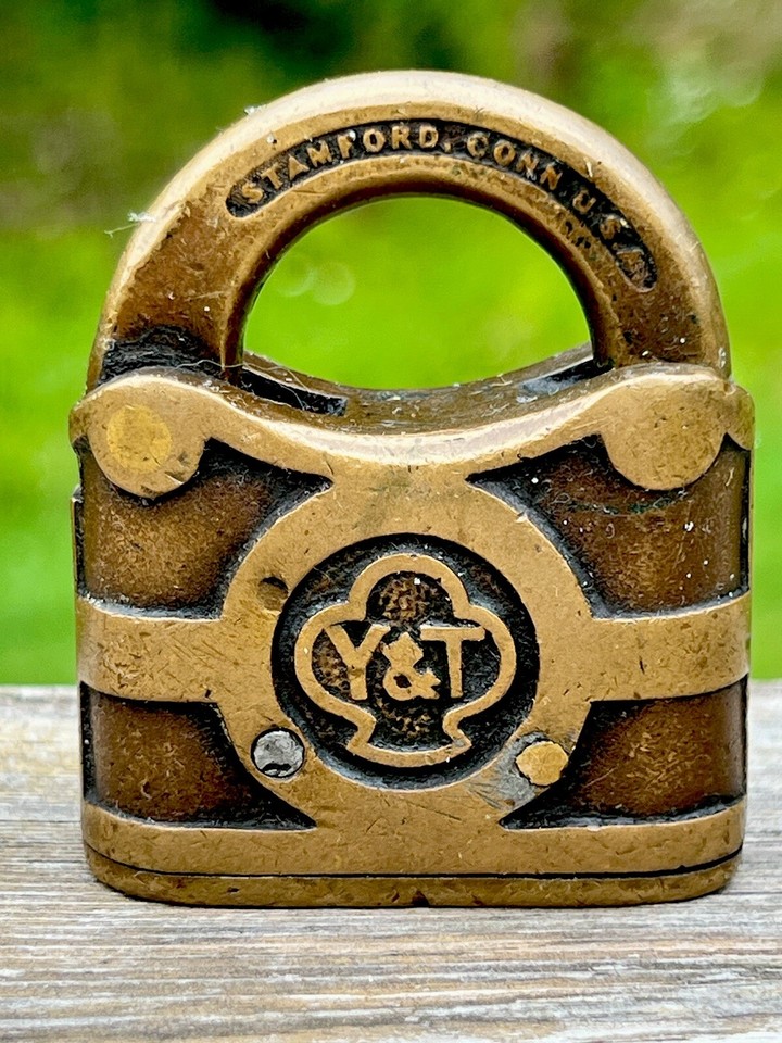 Vintage Old Brass Padlock Yale & Towne Mfg. Co. Stamford Conn. Made In ...