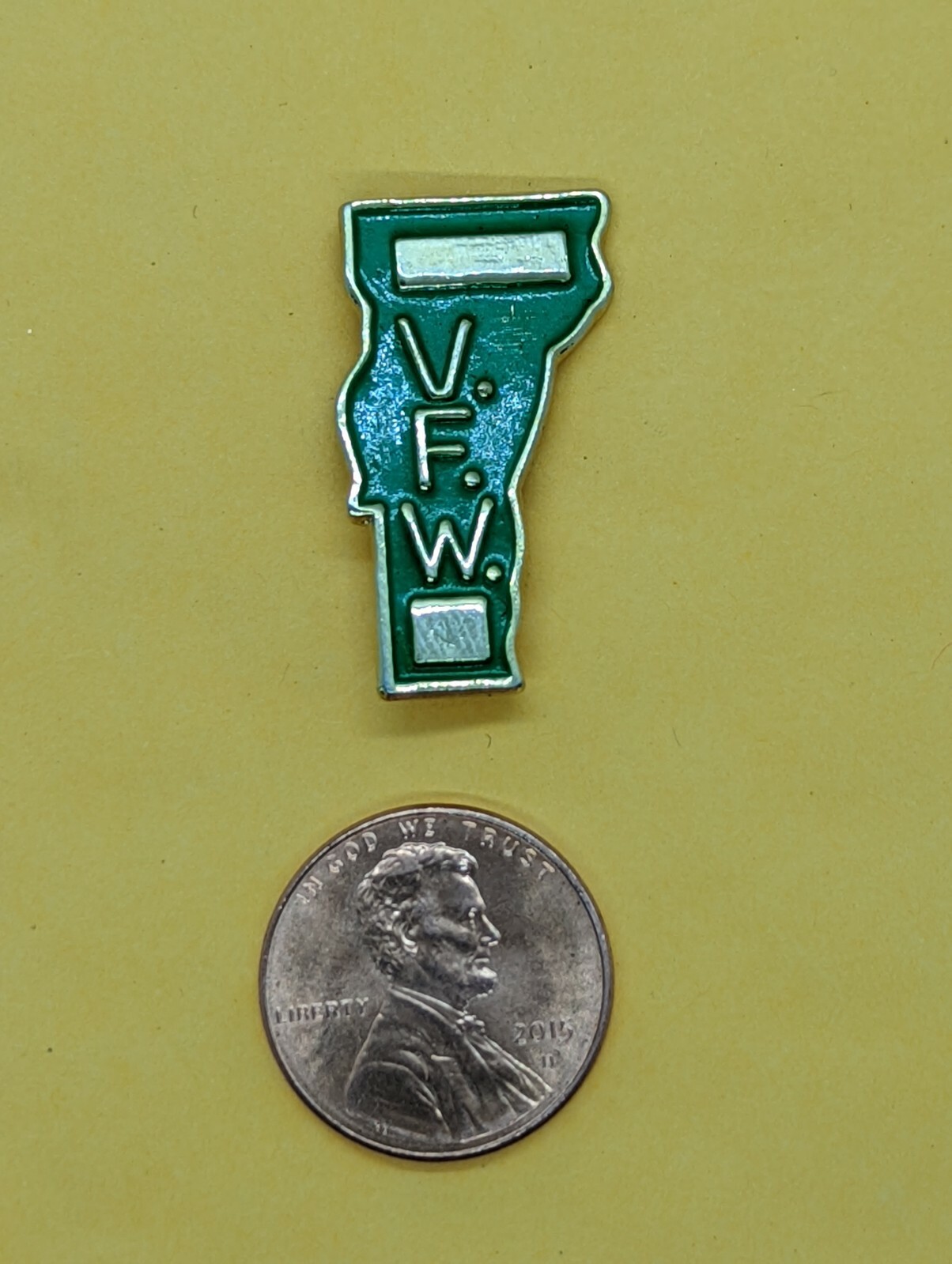 VFW Pin Vermont Green Pin Shape Of State | eBay