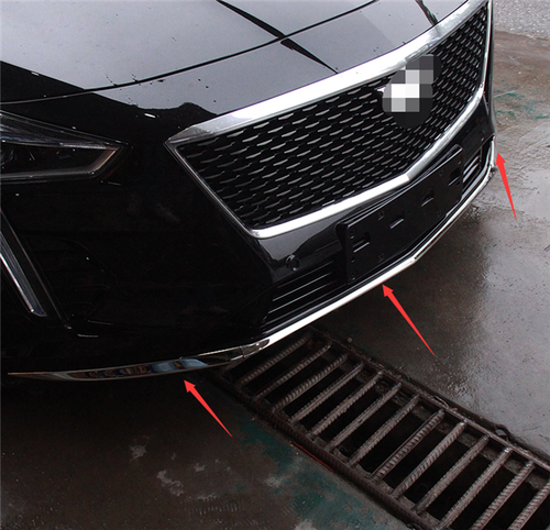 Front Bumper Bottom Protector Strip Steel Chrome Fit For Cadillac CT6 ...