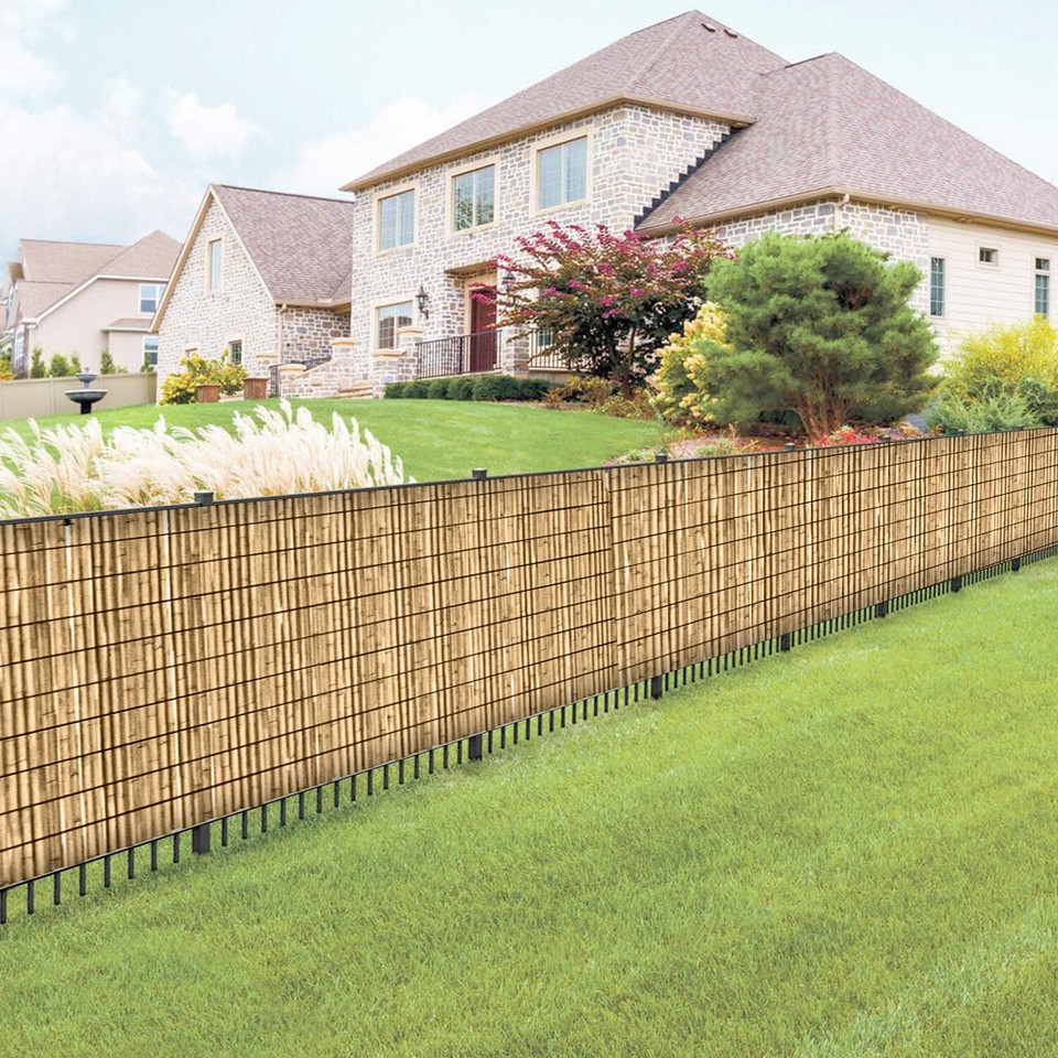 Bamboo Cane Slat Reed Screening Roll Garden Fencing Panel Outdoor ...
