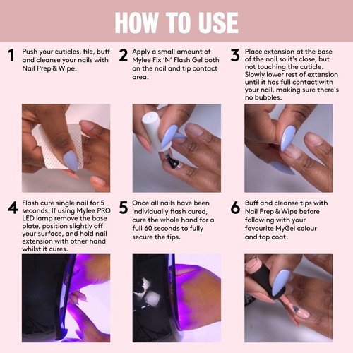 Mylee Fix N Flash Soft Gel Tips 552PCS Nail Art Extension Almond Square Coffin | eBay