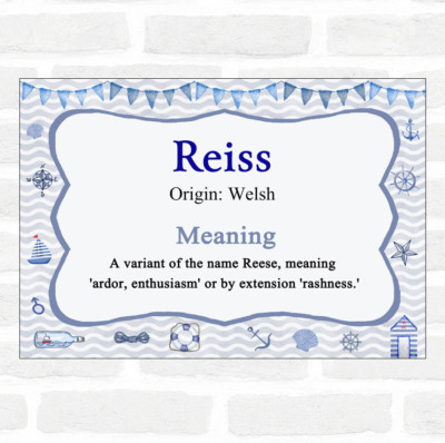 Reiss Name Meaning Nautical Certificate | eBay