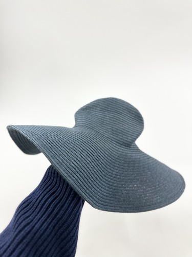 J.Crew Sun Hat Womens One Size Blue Floppy Beach Wide Brim Straw | eBay