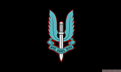 SPECIAL AIR SERVICE SAS BLACK 5x3 feet FLAG 150cm x 90cm Polyester ...