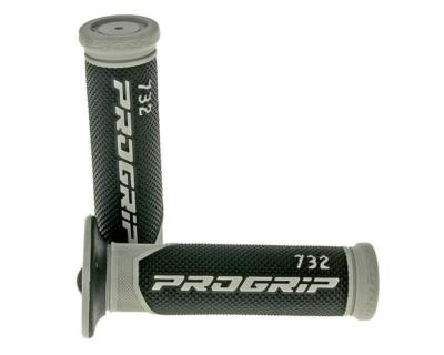 PROGRIP 732 RUBBER GRIPS GREY DOUBLE DENSITY 22mm 25mm 125mm MOTORBIKE ...