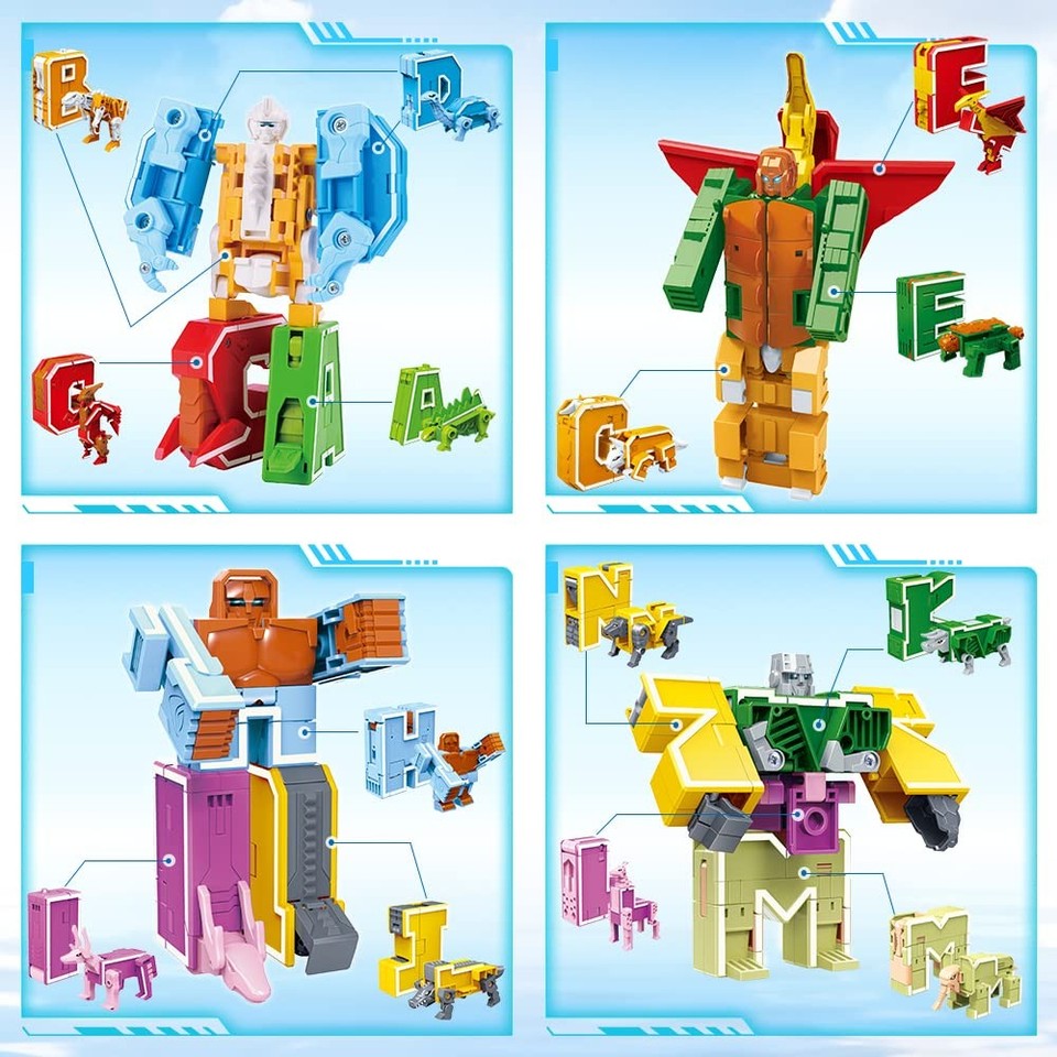 Alphabet Animal Toys for Kids, STEM ABC Learning Alphabots Transforming ...
