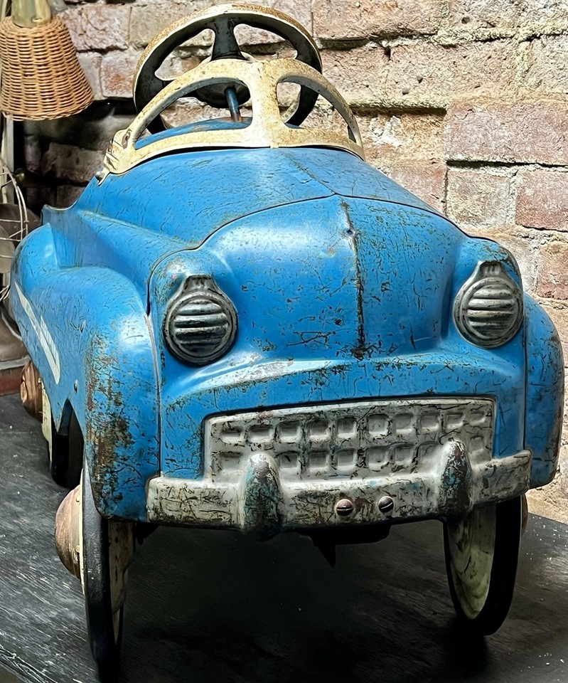 Antique 1955 Murray Champion Jet Flo 35" Blue Metal Pedal Car Childs ...