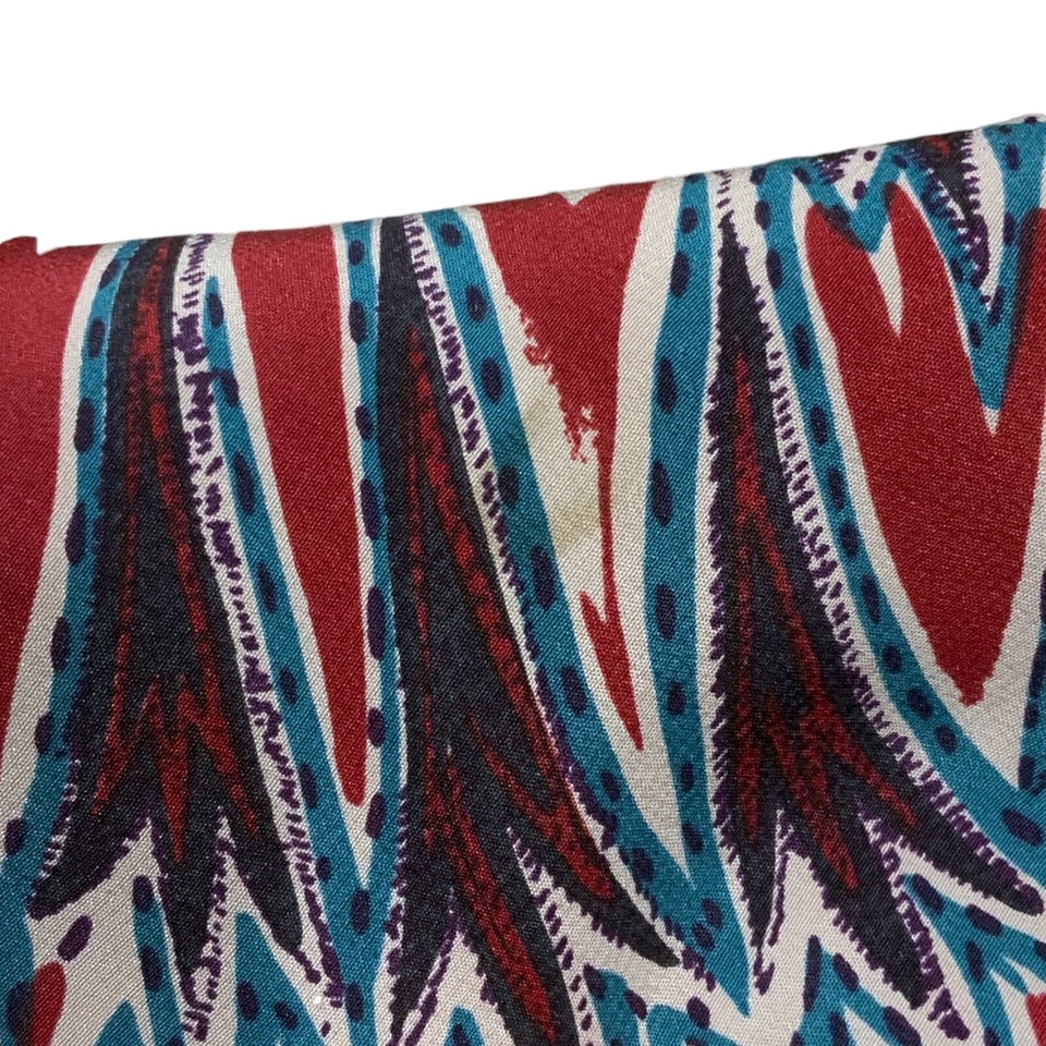 GEOFFREY BEENE Handmade 100% Silk Tie Abstract Red Blue Gray | eBay