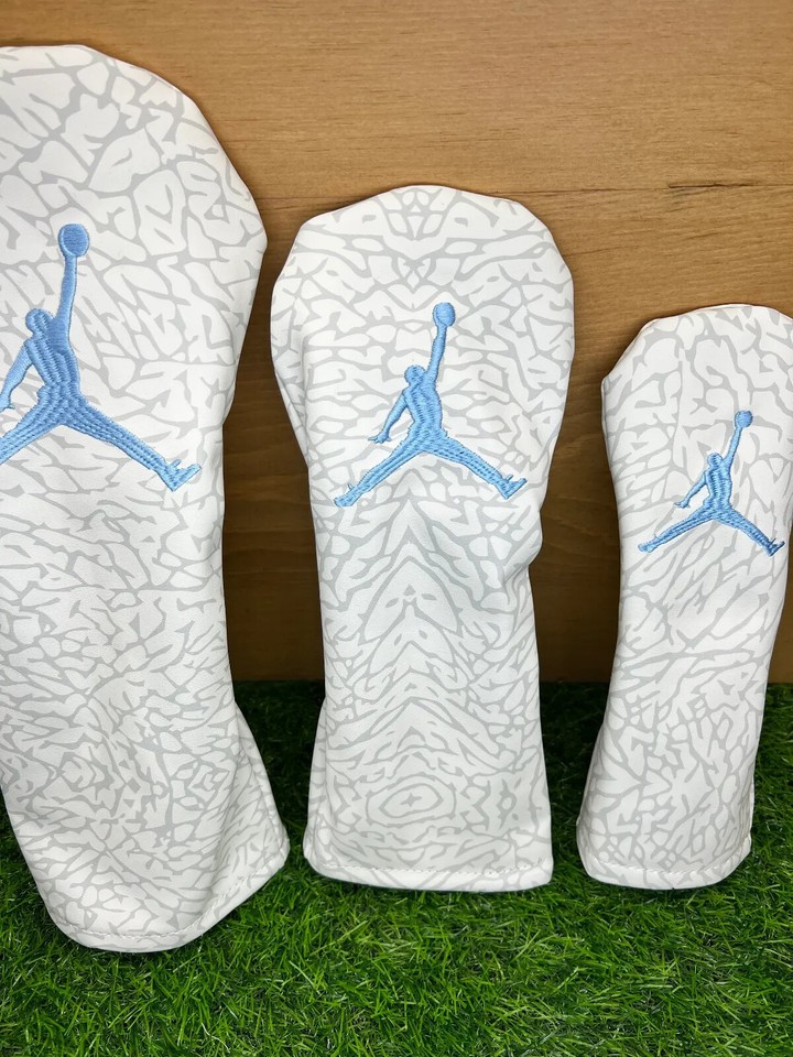 Air Jordan Head Cover White and Grey UNC Blue Handmade Upcycled | eBay
