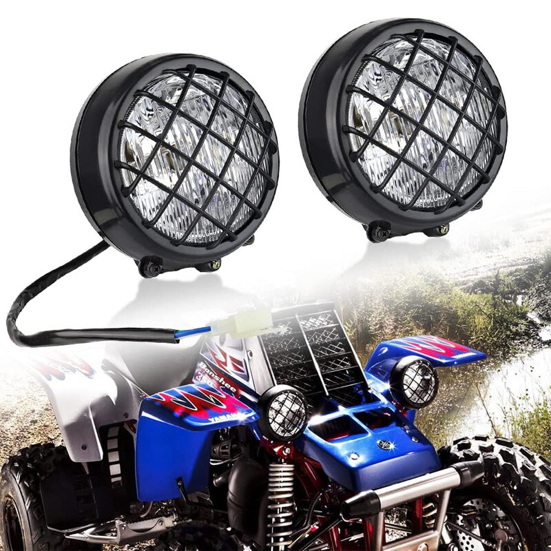 2x LED Headlights for Yamaha Banshee 1987-2006 lens bulbs Grills ...