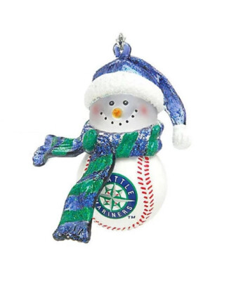 MLB Home Run Snowmen SEATTLE MARINERS Baseball 3" Christmas Striped ...
