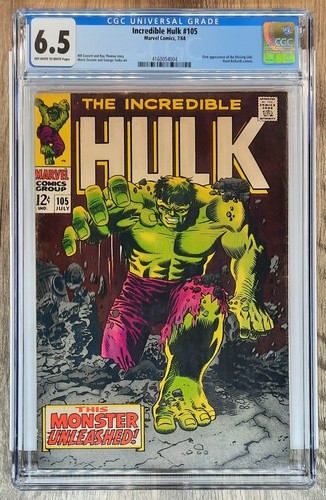 Incredible Hulk #105 CGC 6.5 FN+ OW/WHT page (1968 Marvel) ~1st App ...
