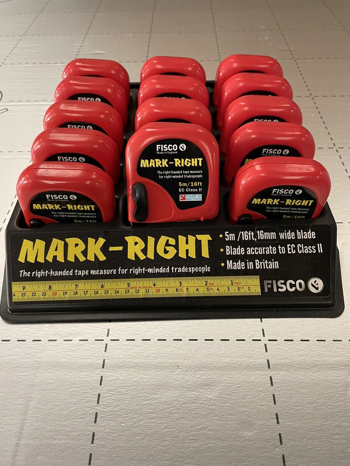 Fisco 5m tape measures X 15 With Display Holder. | eBay UK