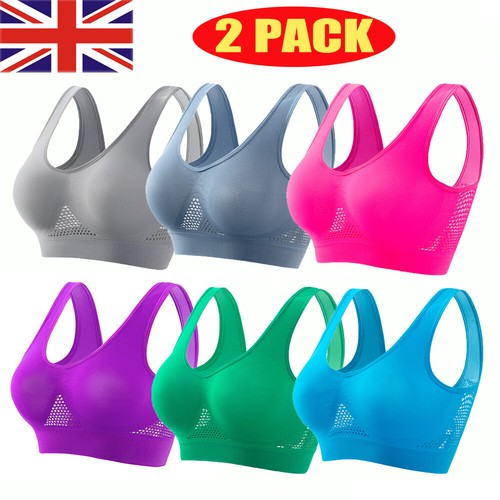 2Er-Pack Sport-Bhs Für Damen Laufweste Stützendes Crop-Top Dehnbare Bhs ...