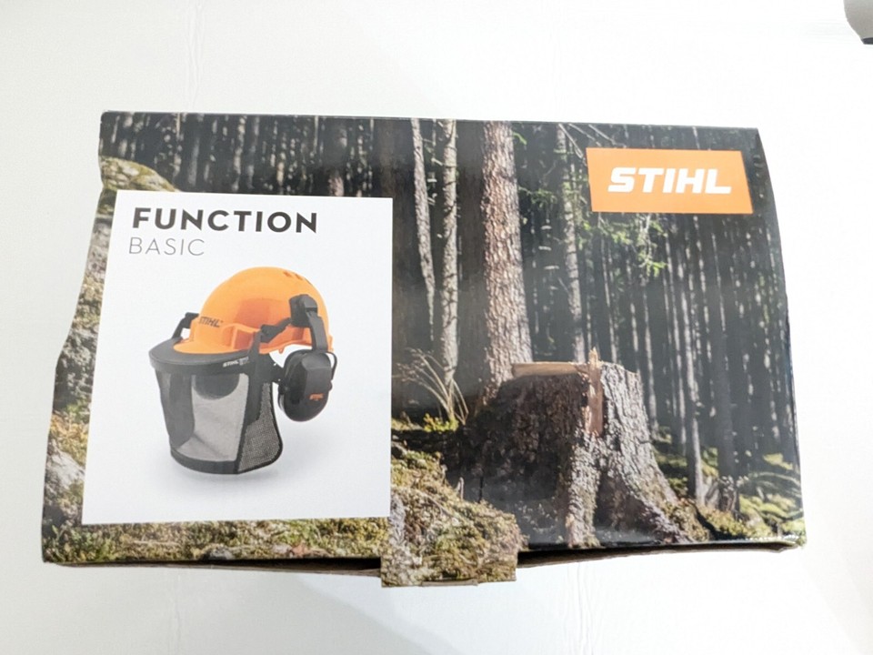 GENUINE OEM STIHL FUNCTION BASIC CHAINSAW SAFETY HELMET AND VISOR 0000 888 0810 | eBay