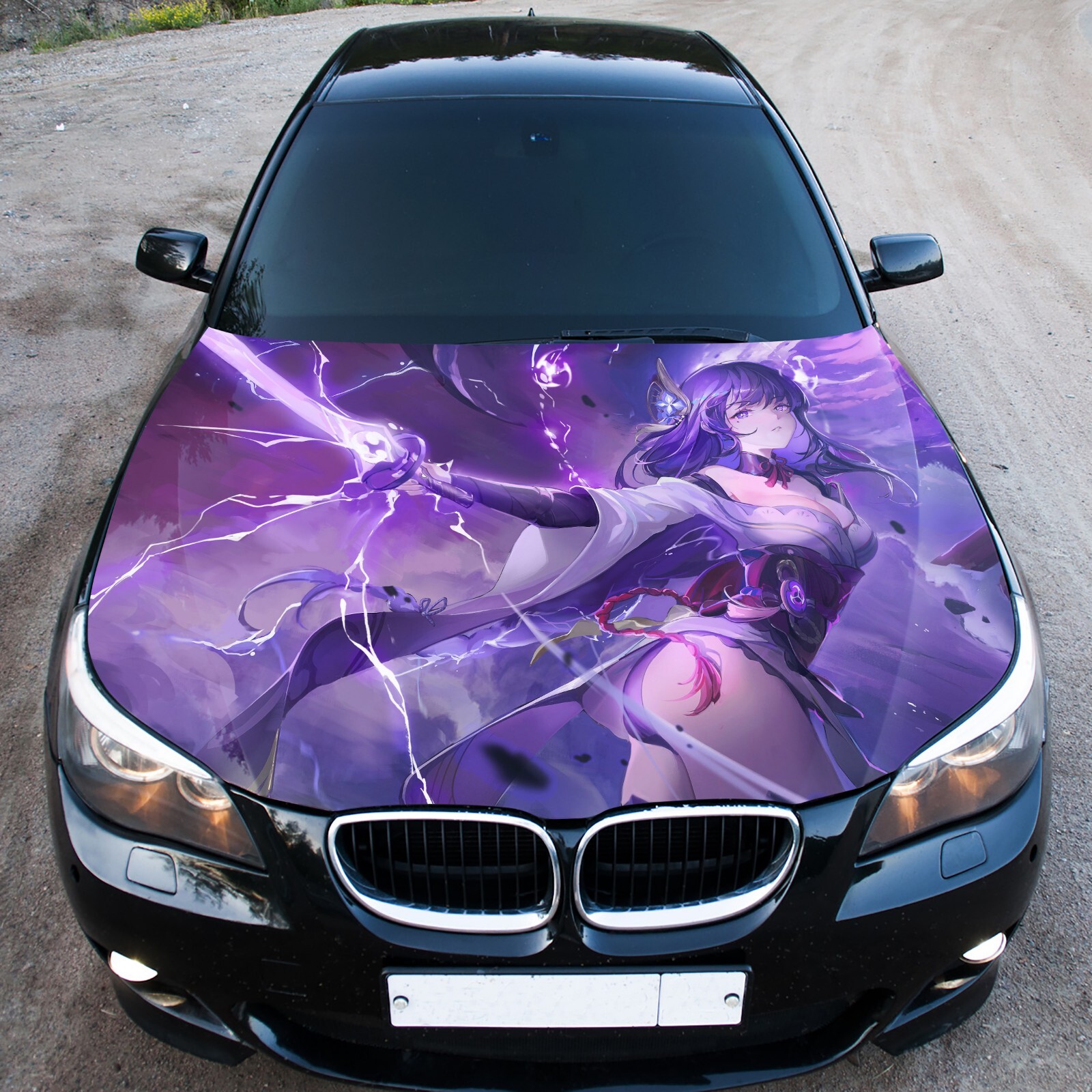 Anime Sword Girl Car Hood Wrap Decal Vinyl Sticker Color Graphic Fit ...